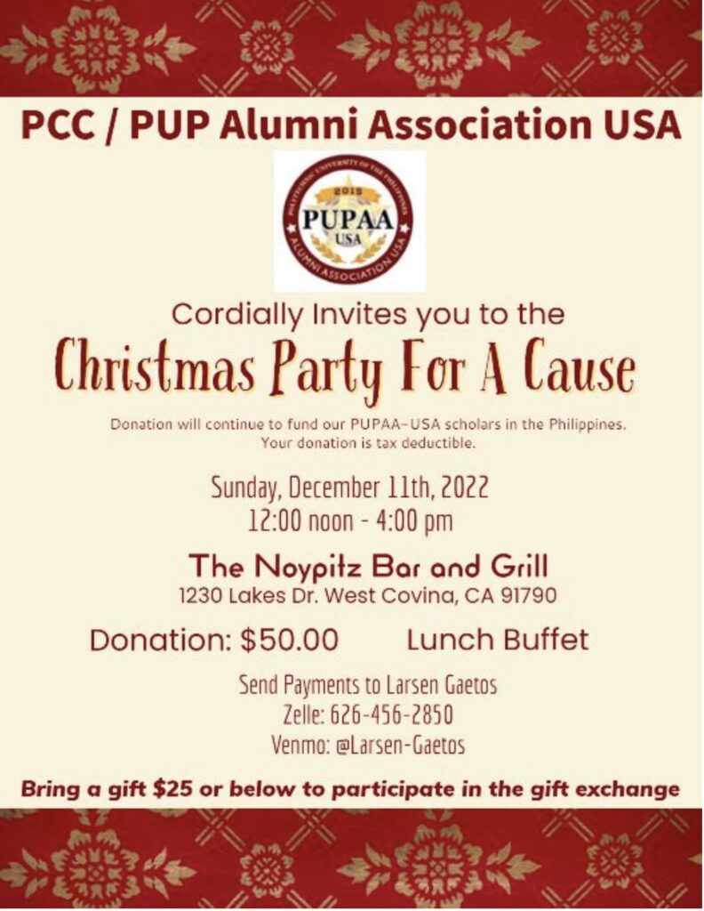 Christmas Party For A Cause @ The Noypitz Bar & Grill | PUP Alumni ...